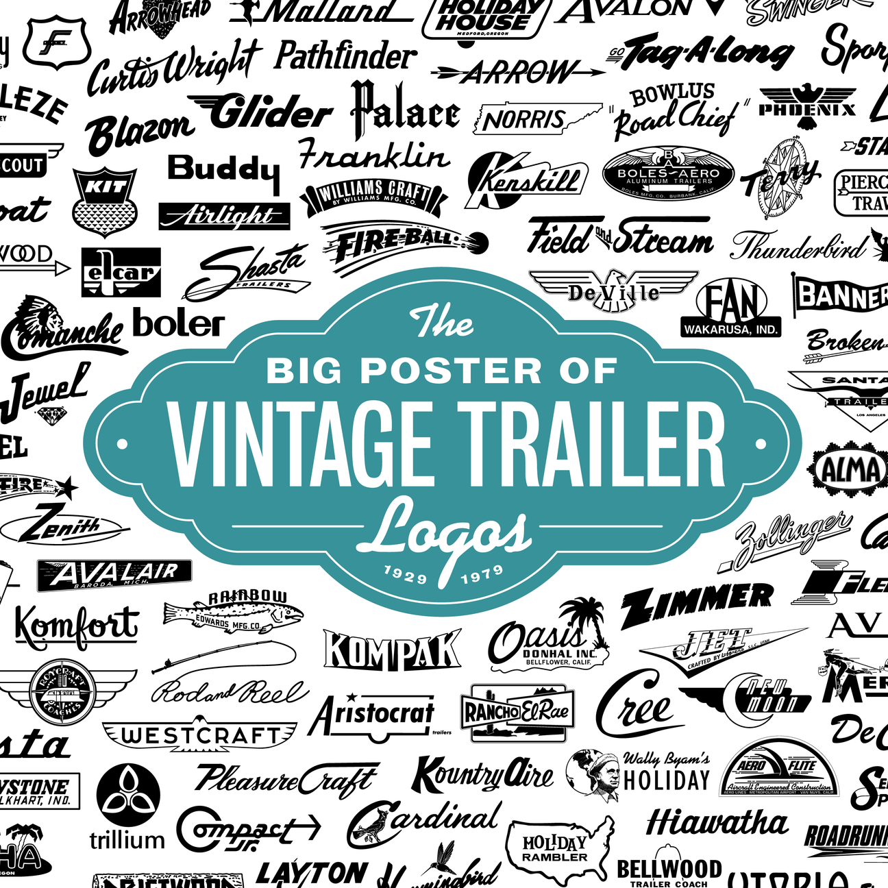 The Big Poster of Vintage Trailer Logos – Vintage Trailer Field Guide